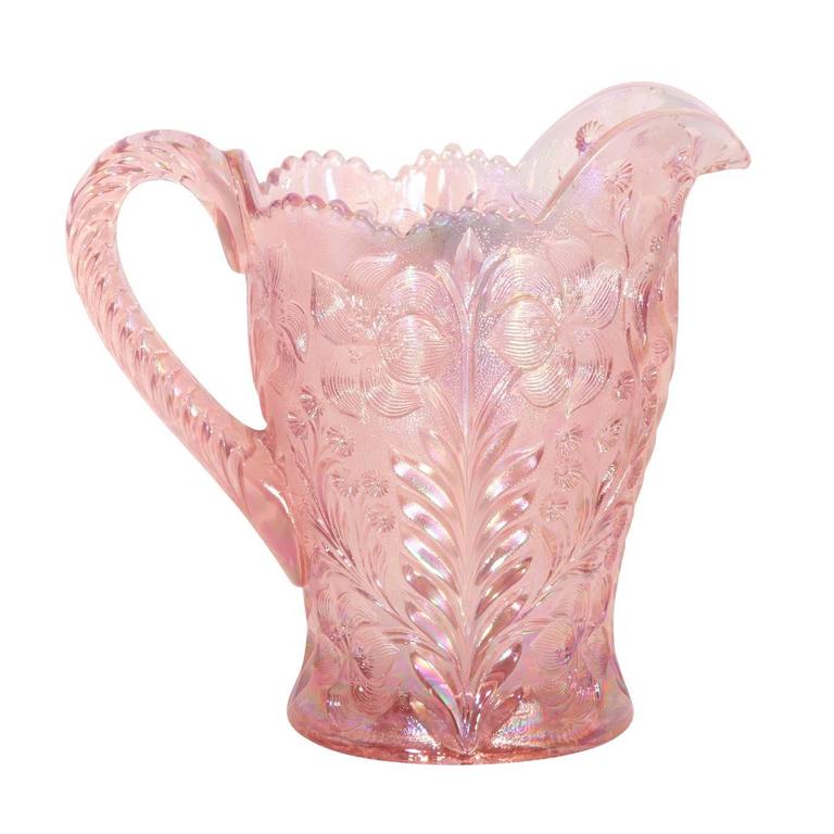 Iridescent Pink Pitcher and Glass Set at 1stDibs