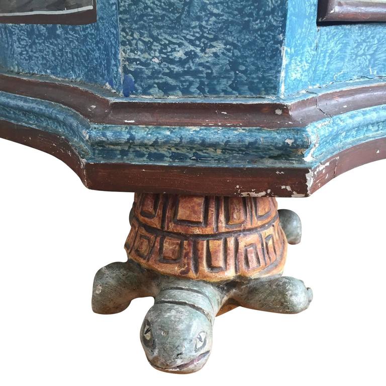 Hand-Painted Aquatic Turtle-Footed Chest Dresser at 1stDibs