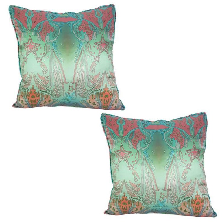 Silk Pucci Pillows, Pair at 1stDibs
