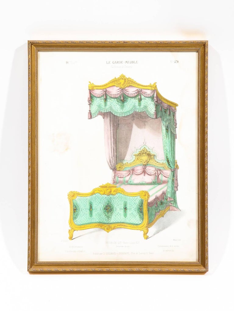 Antique 19th Century Louis XVI French Lithographs Le Garde-Meuble, Set ...