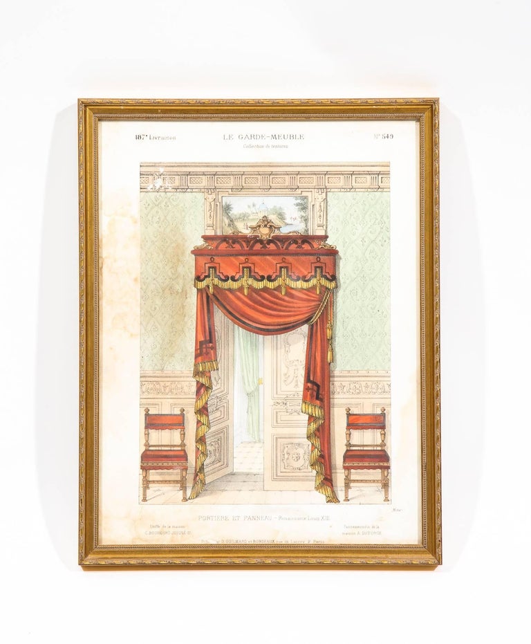 Antique 19th Century Louis XVI French Lithographs Le Garde-Meuble, Set ...
