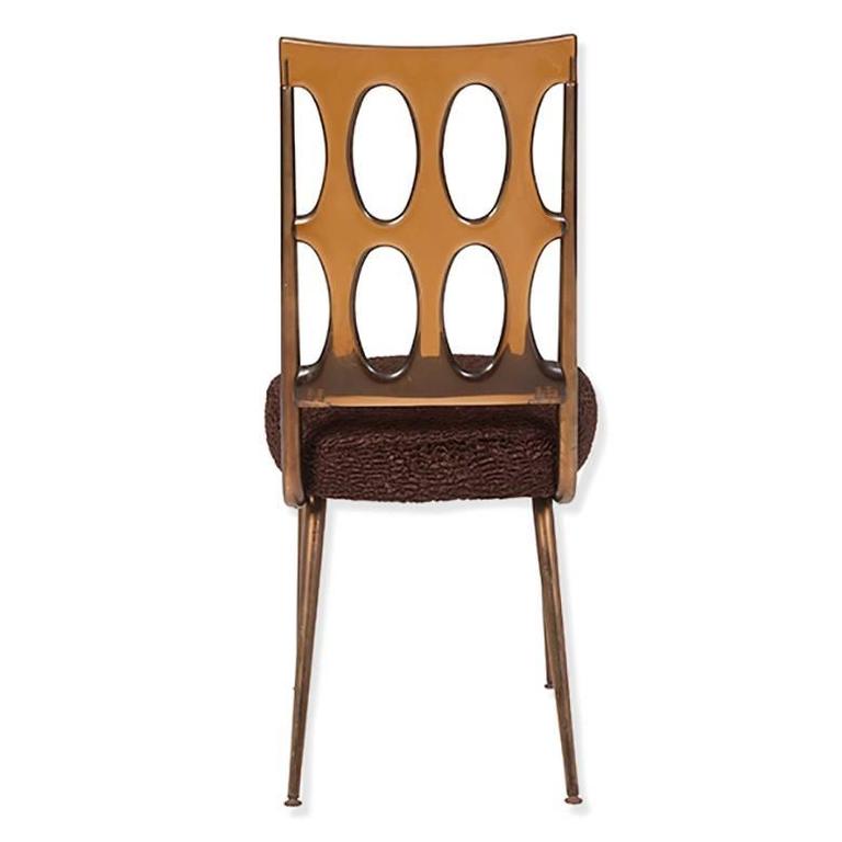Space Age Dining Chairs, Amber Lucite and Brown Faux Fur, Set of Six at ...