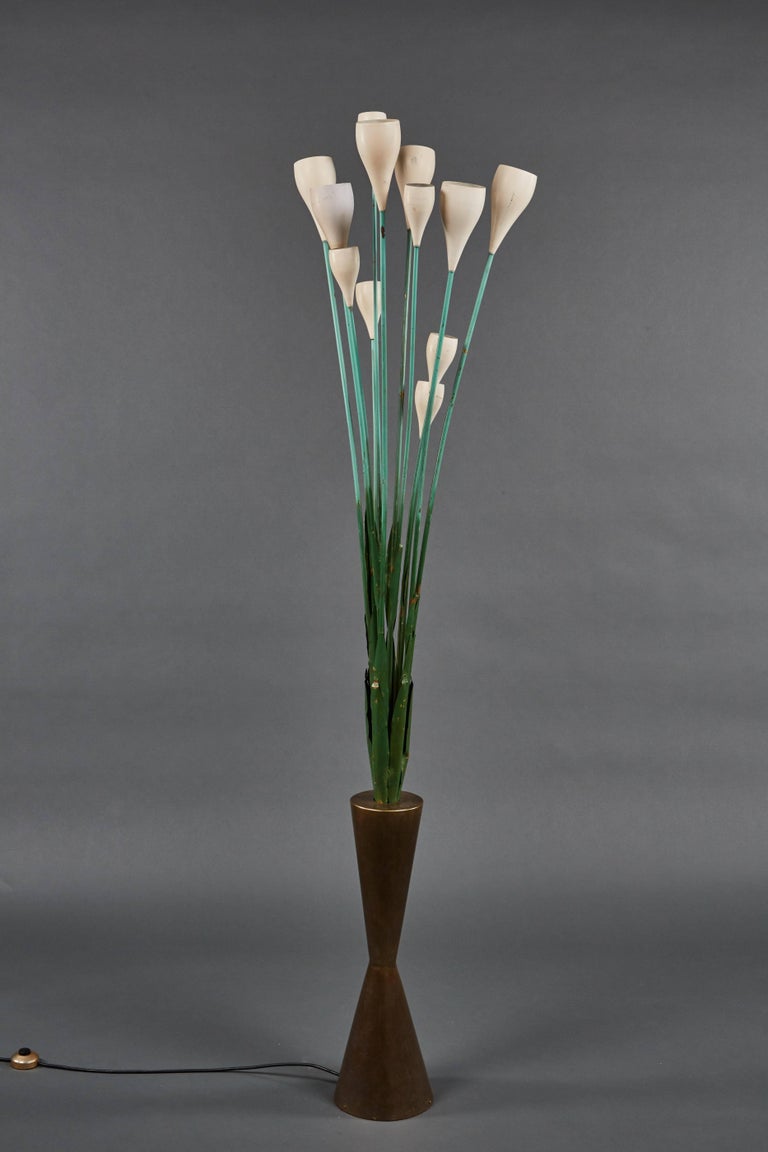 Large “Calla” Floor Lamp in the Manner of Angelo Lelii for Arredoluce ...
