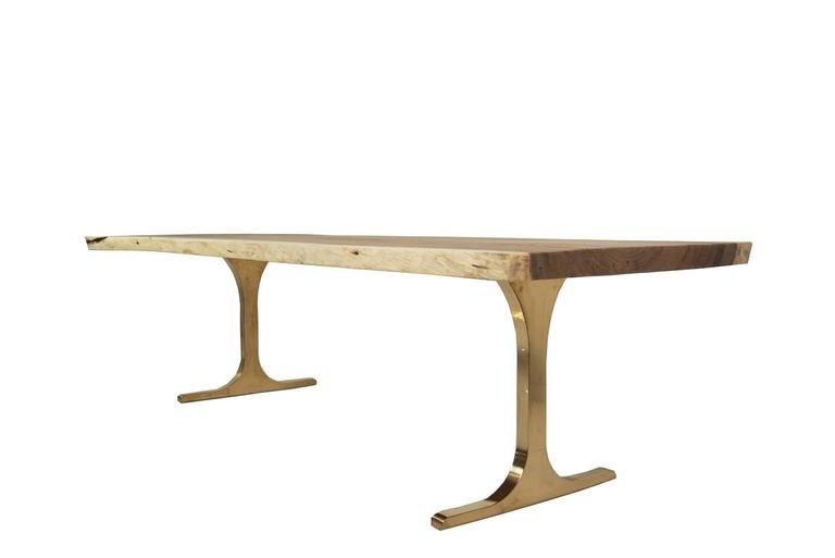 Eco Slab Dining Table with Copper T-Legs For Sale at 1stDibs