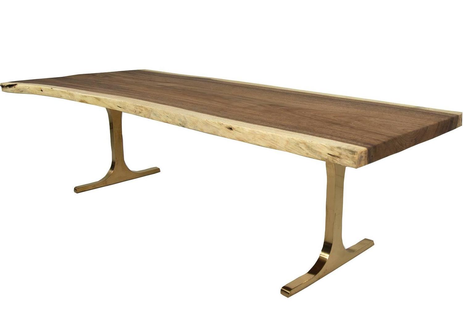 Eco Slab Dining Table with Copper T-Legs For Sale at 1stdibs