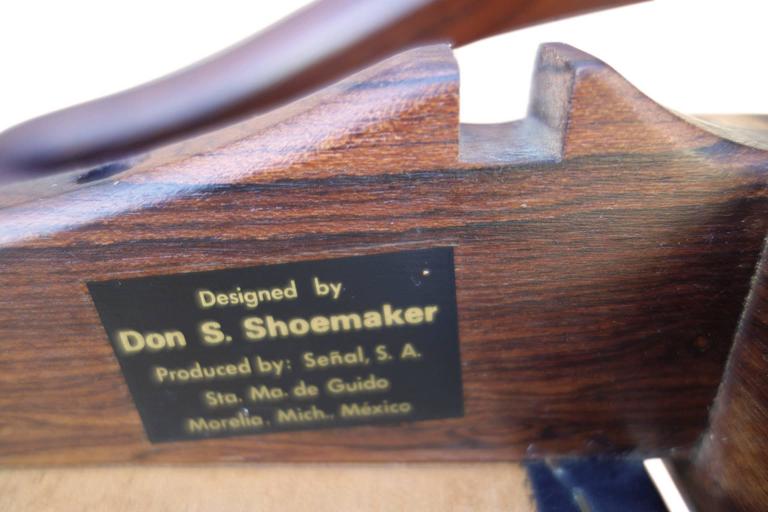 Mid-Century Don Shoemaker Leather Sling Chair and Ottoman in Rosewood ...