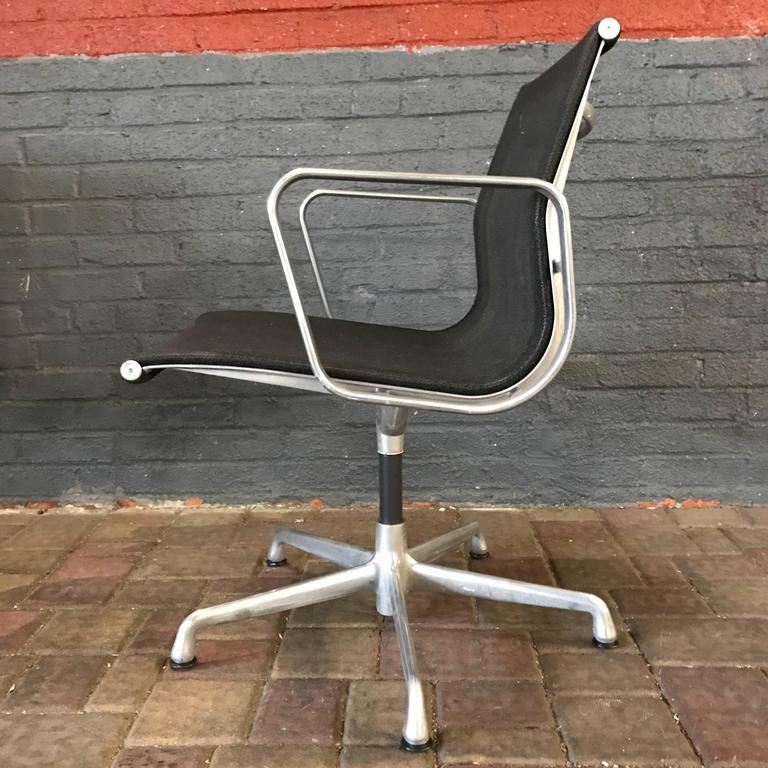 Eames for Herman Miller Aluminium Group Chairs in Black Mesh at 1stDibs