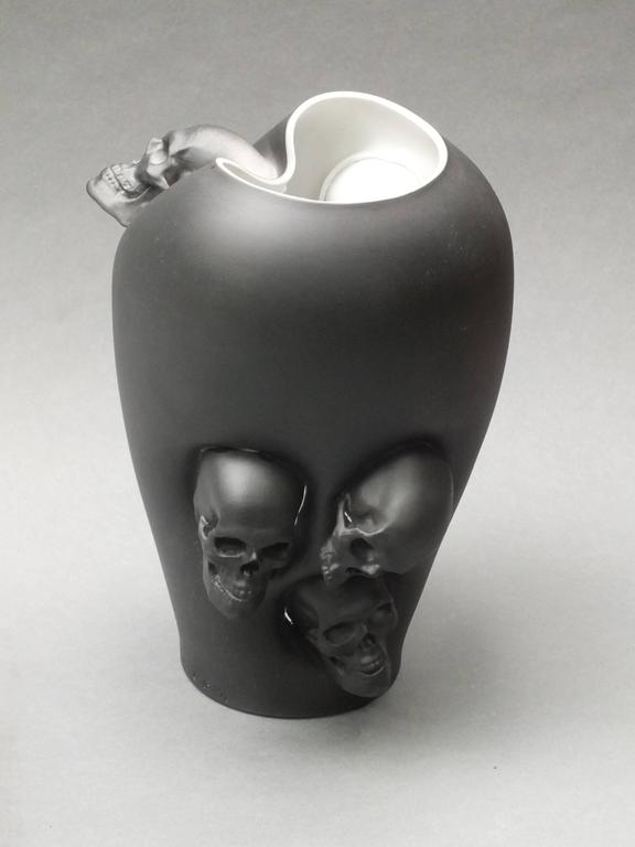 Limoges Porcelain Vase with Skulls by Alexandre Nicolas, France, 2013 ...