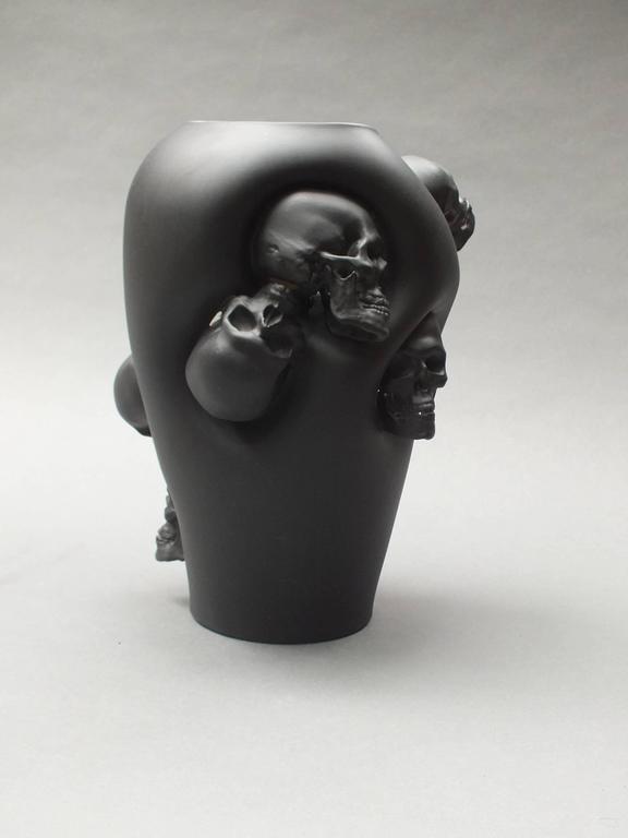 Limoges Porcelain Vase with Skulls by Alexandre Nicolas, France, 2013 ...