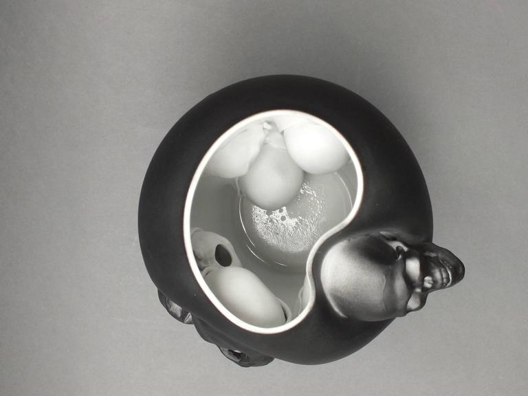 Limoges Porcelain Vase with Skulls by Alexandre Nicolas, France, 2013 ...