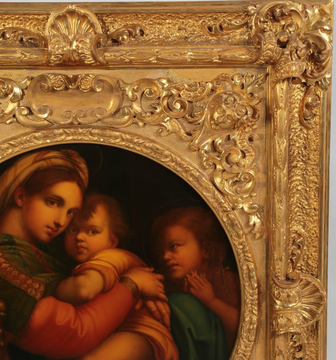 After Raffaello Sanzio 1483-1520 Raphael La Madonna della Seggiola Oil on Canvas For Sale at ...