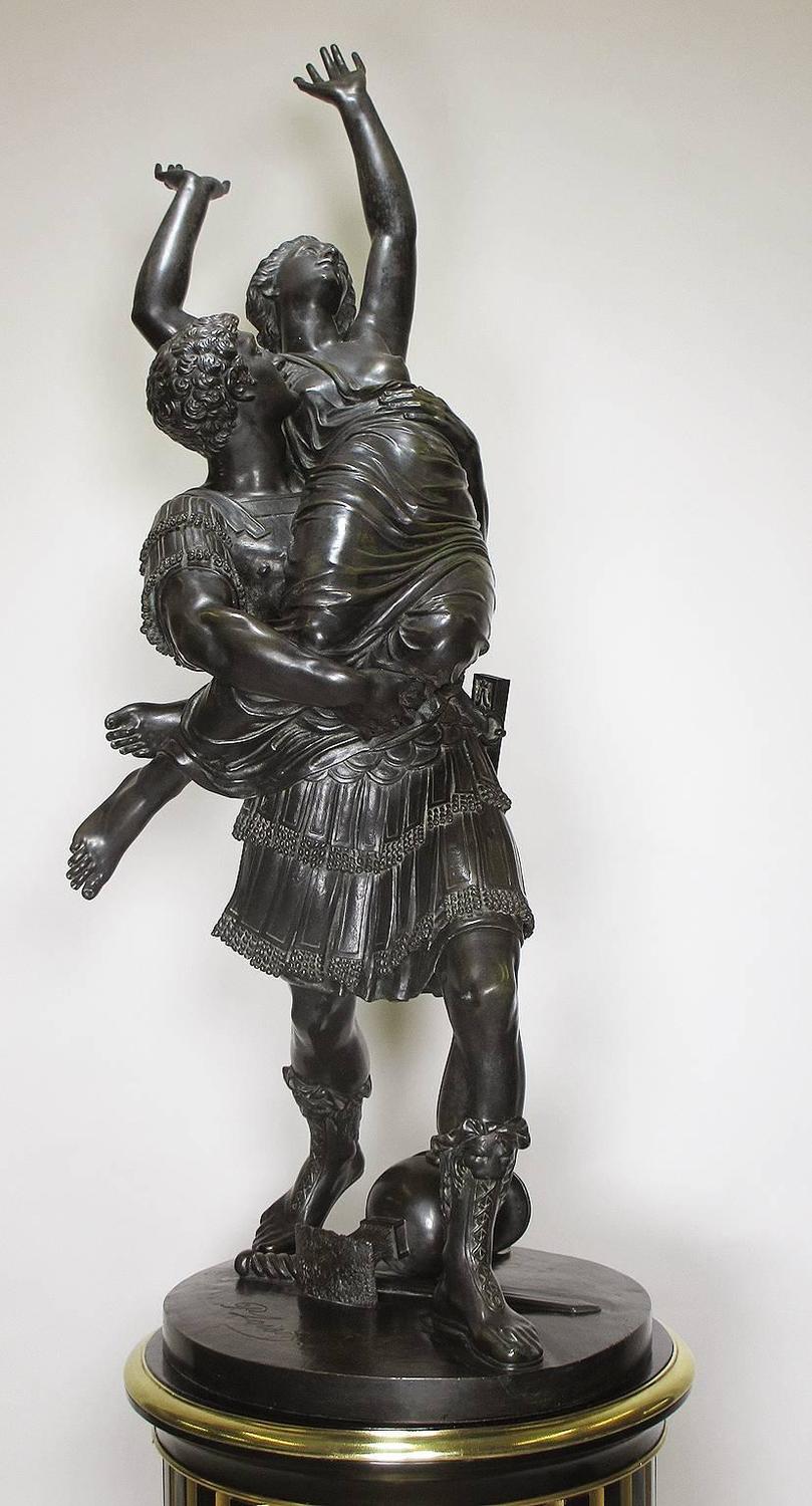 French 19th Century Patinated Bronze Group "The Abduction of the Sabine ...