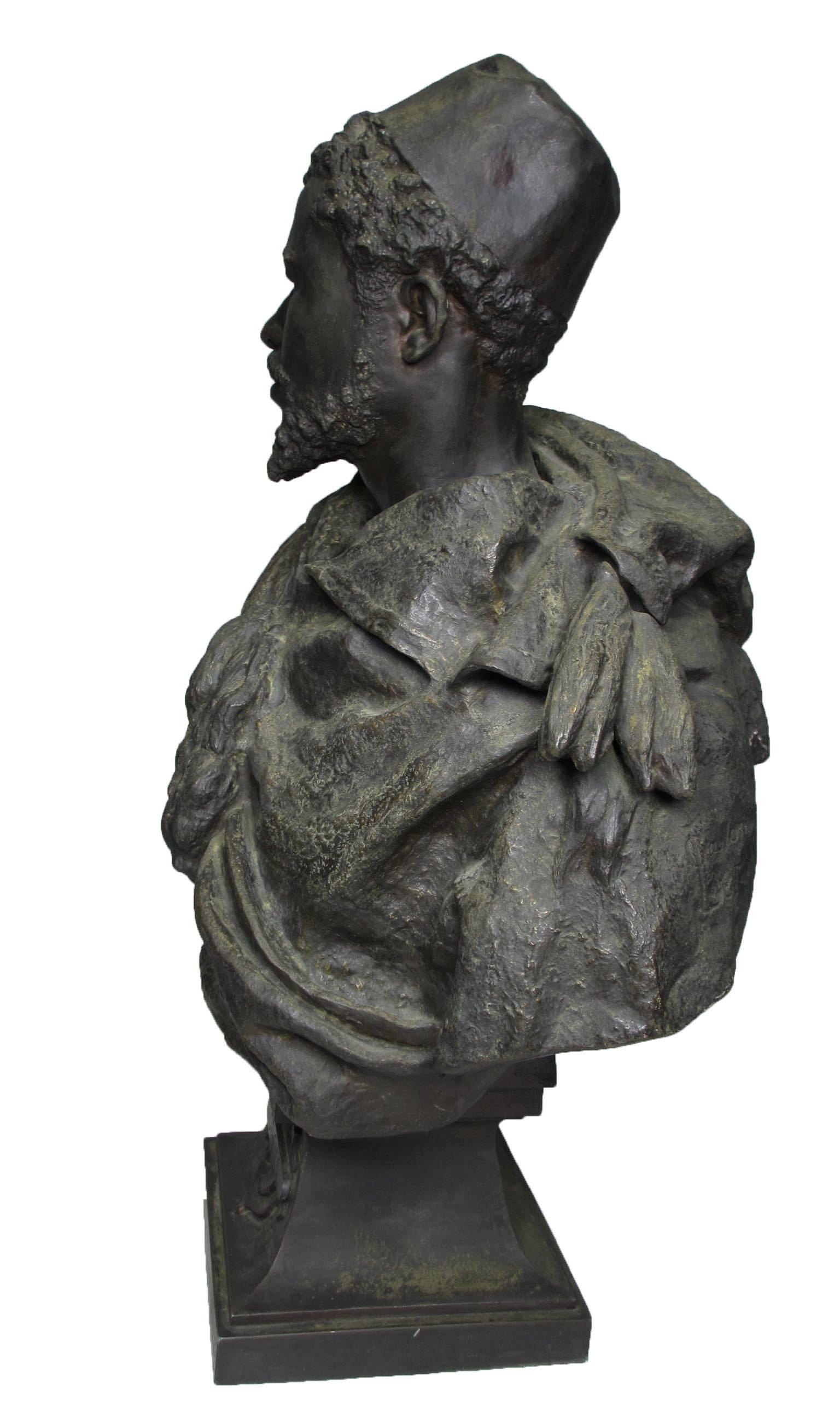 19th Century Lifesize Bronze Bust of Othello after Gaston Veuvenot ...