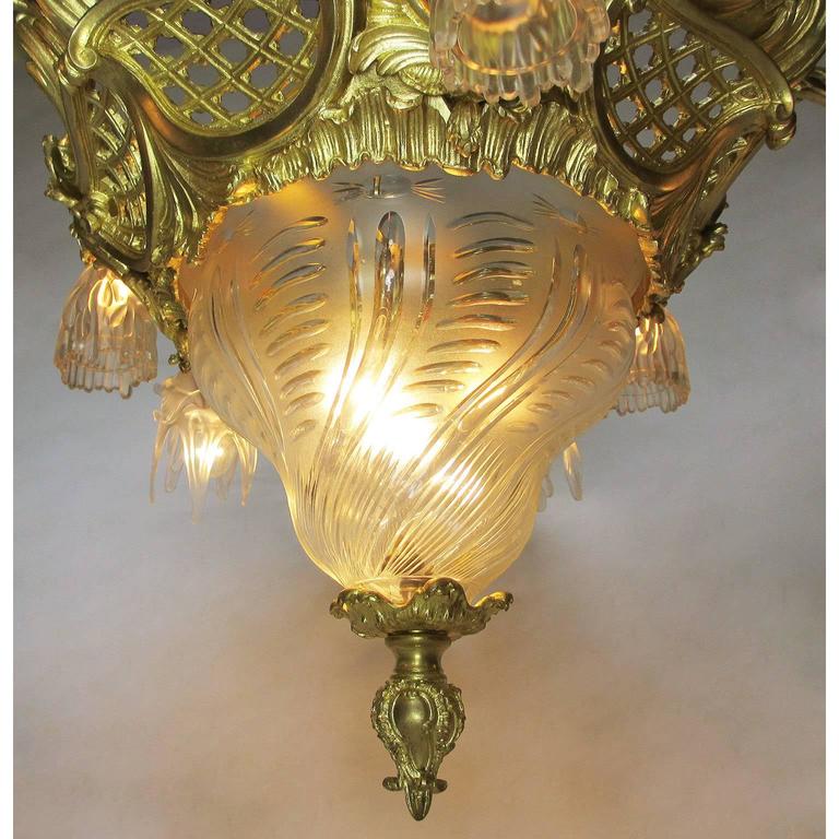 Very Fine French Belle Époque Gilt Bronze and Molded Cut-Glass ... Very Fine French Belle Époque Gilt Bronze and Molded Cut-Glass ...