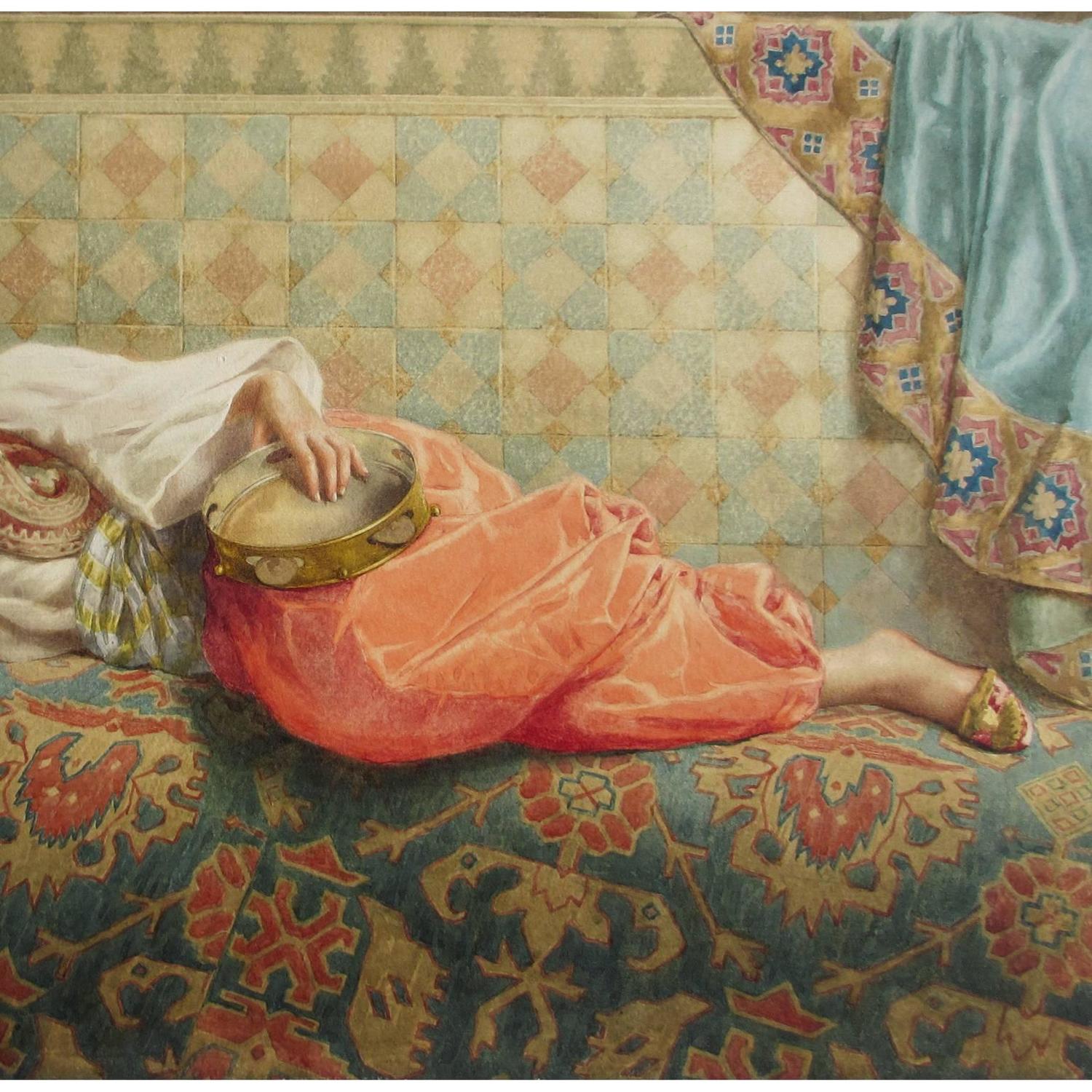 Francesco Ballesio, a Fine Orientalist Pencil and Watercolor For Sale ...