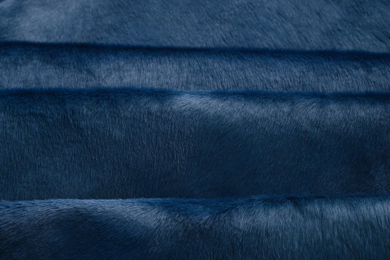 Navy Blue Contemporary Genuine Large European Cowhide Hair Rug at 1stDibs