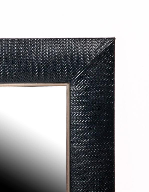 Contemporary Nero Weave Leather Framed Mirror at 1stDibs | leather ...