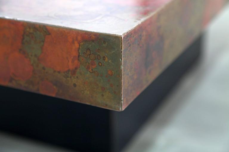 Etched and Fire Oxidized Copper Coffee Table by Bernhard Rohne, 1960s ...