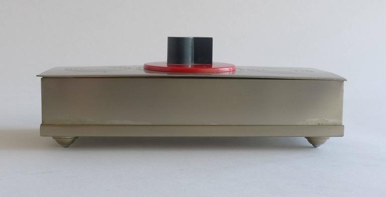 Nickel-Plated Steel Art Deco Trinket Box Manufactured by Chase For Sale ...
