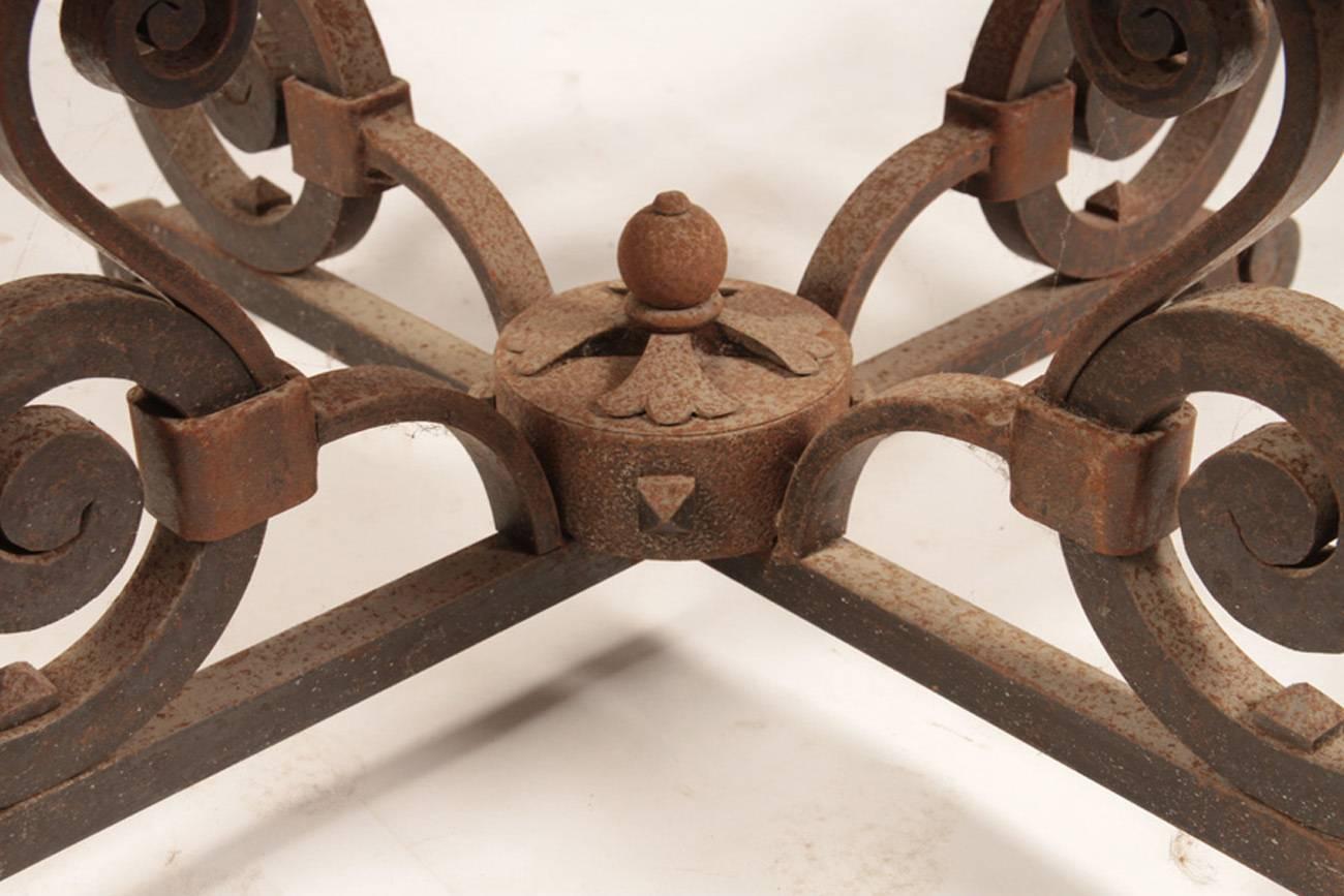 Art Deco French Wrought Iron Coffee Table For Sale at 1stDibs