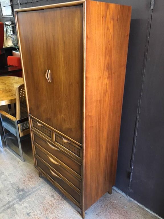 Lane Basketweave Wardrobe High Boy Dresser at 1stdibs