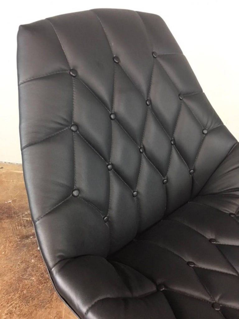 Unique Walnut Encased and Leather Diamond Lounge Chair For Sale at ...