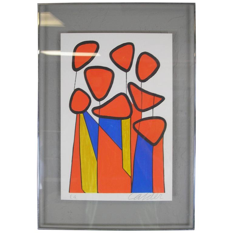 Alexander Calder Lithograph circa 1970 Signed in Pencil at 1stDibs