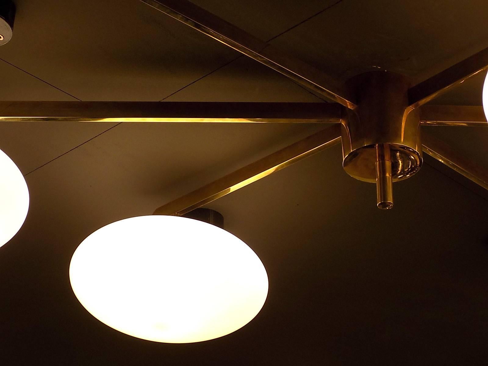 Huge Six Opaline Ceiling Lights in the Taste of Angelo Lelli at 1stDibs