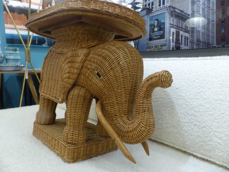 Fantastic Wicker Elephant Table For Sale at 1stDibs