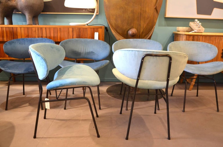 Fantastic Set of Eight Gastone Rinaldi for RIMA Italian Reupholstered ...