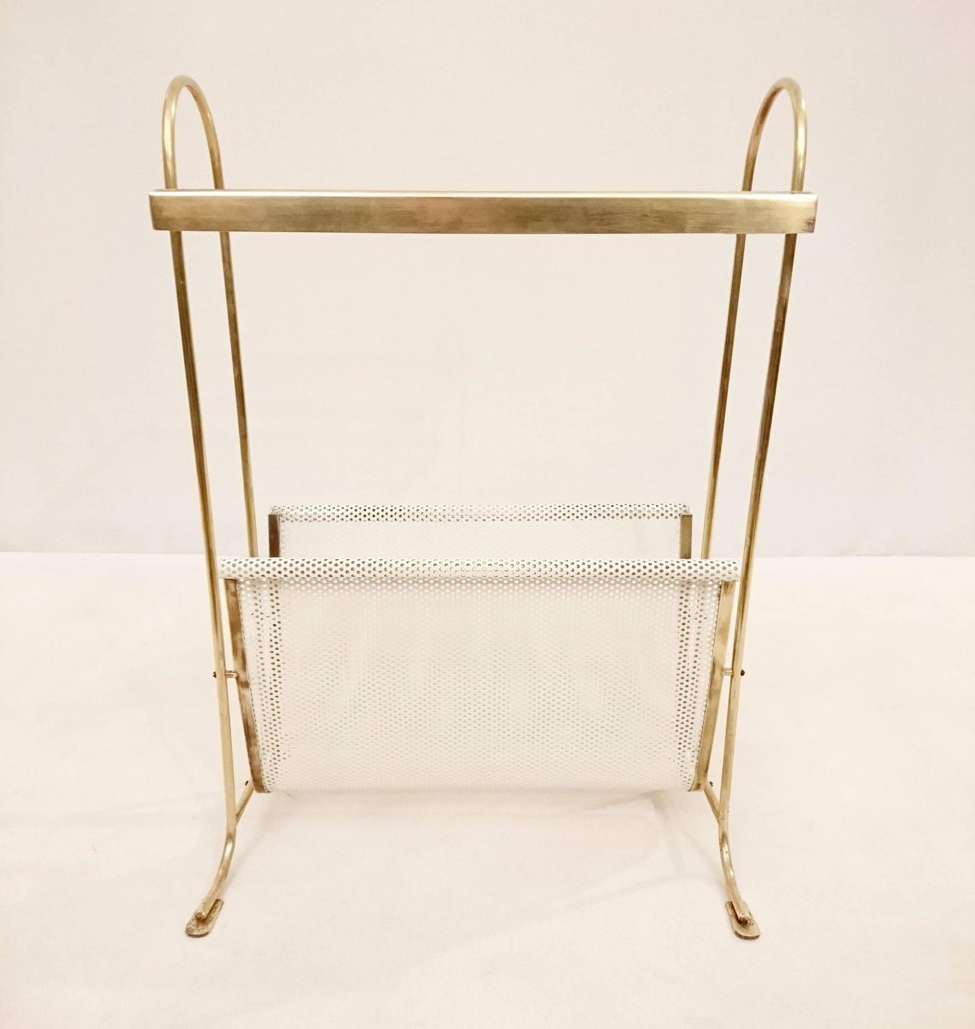 Mid-Century Side Table with Magazine Rack, Italy at 1stdibs