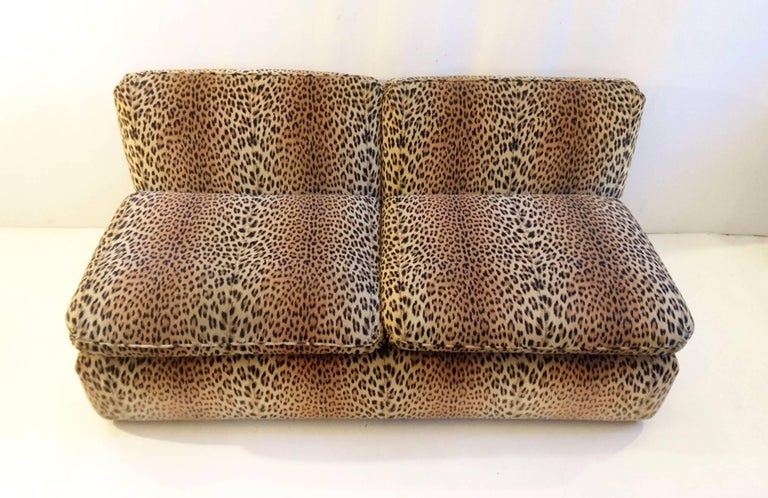 Vintage Sofa in Leopard Velvet by Cyrus Company Italy at 1stDibs