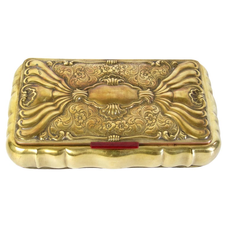 Large Italian Jewelry Box in Brass circa 1910 at 1stDibs