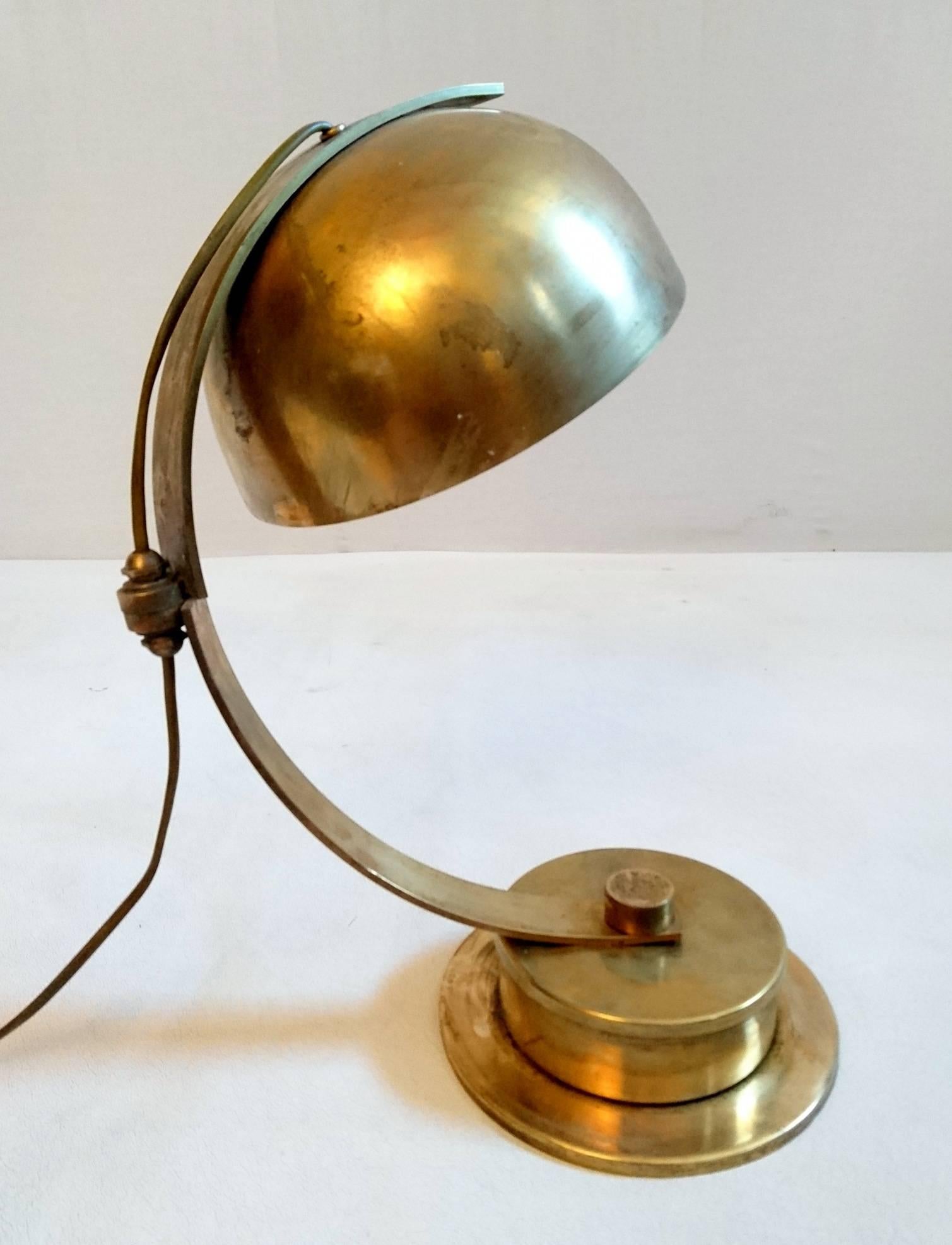 Art Deco Swivel Desk Lamp in Brass at 1stDibs