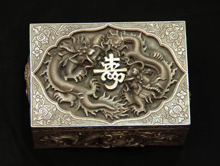 Beautiful Chinese Silver Box For Sale at 1stDibs