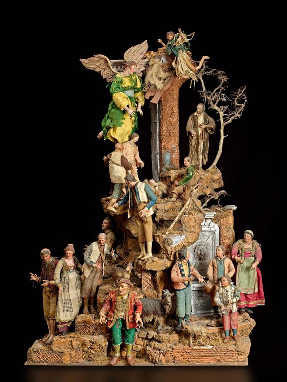 18th Century High Quality Neapolitan Crèche with 20 Figures and ...