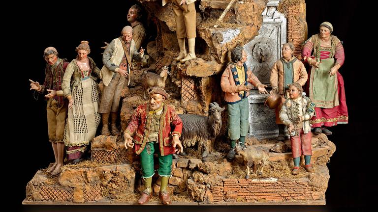 18th Century High Quality Neapolitan Crèche with 20 Figures and ...