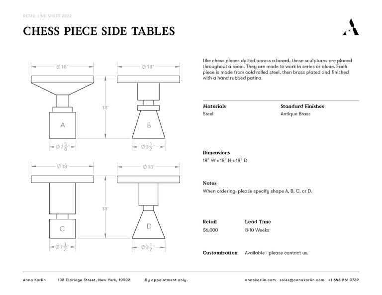 Anna Karlin Chess Piece Side Table For Sale at 1stDibs