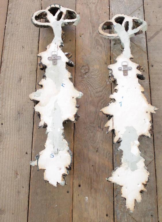 Pair of Architectural Gilt and Painted French Plaster Rose Plaques at ...