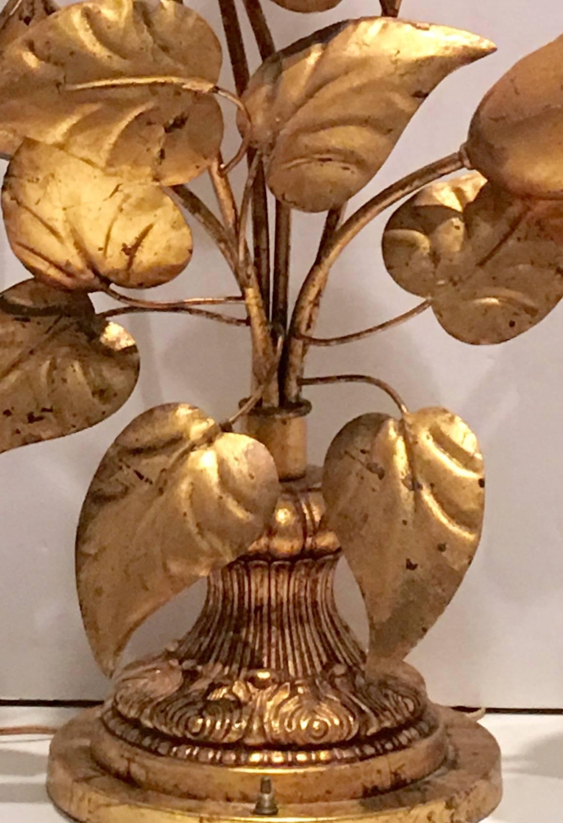 Italian Gold Leaf Six Light Floor Branch and Leaf Lamp at 1stDibs ...