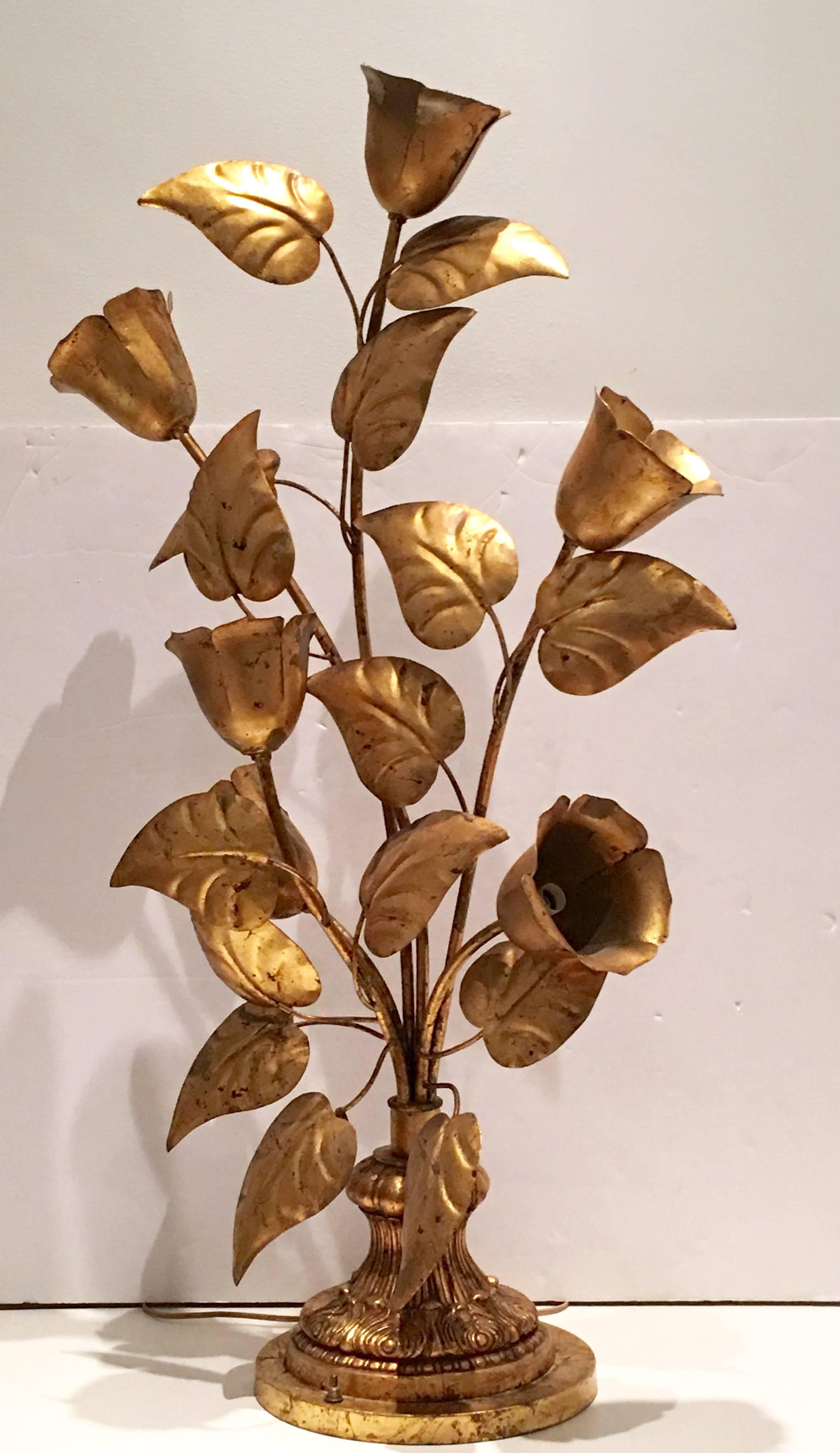 Italian Gold Leaf Six Light Floor Branch and Leaf Lamp at 1stDibs ...