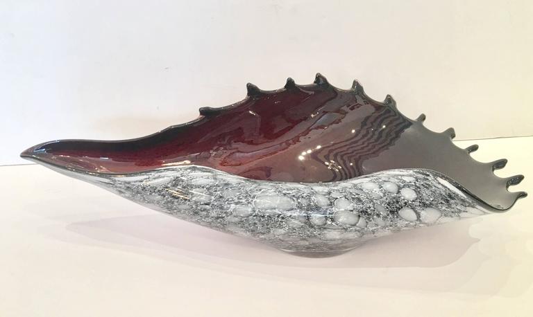 Murano Glass Archimede Seguso Style Organic Shell Form Center Bowl at ...