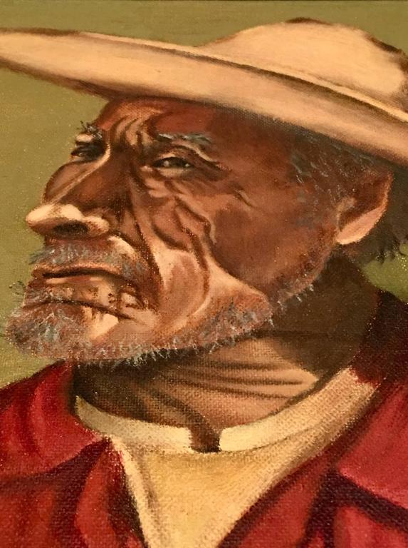 Mid-Century Original Oil Painting "Old Timer" by, Neva Roberts at 1stDibs