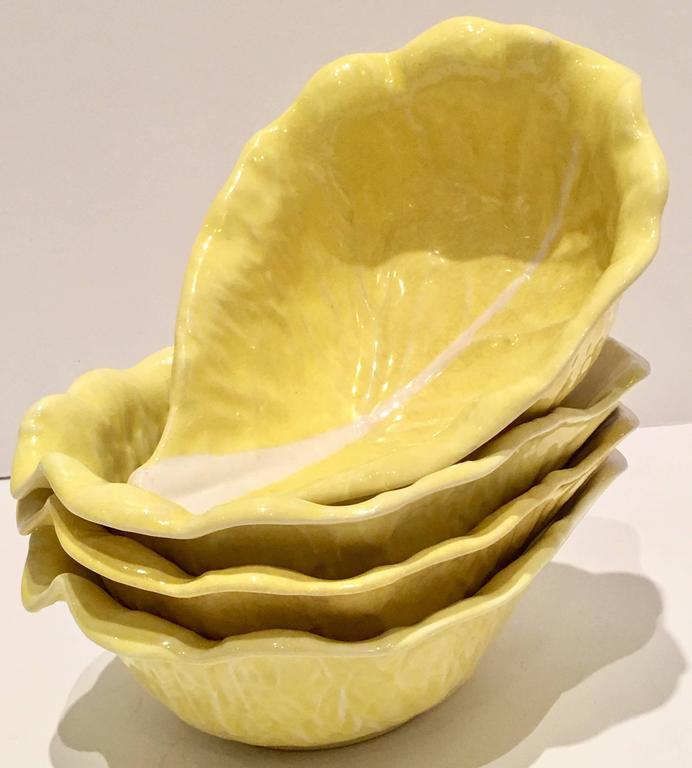 1950s Portugal Majolica Yellow Cabbage Dinnerware, Set of 24 at 1stDibs ...