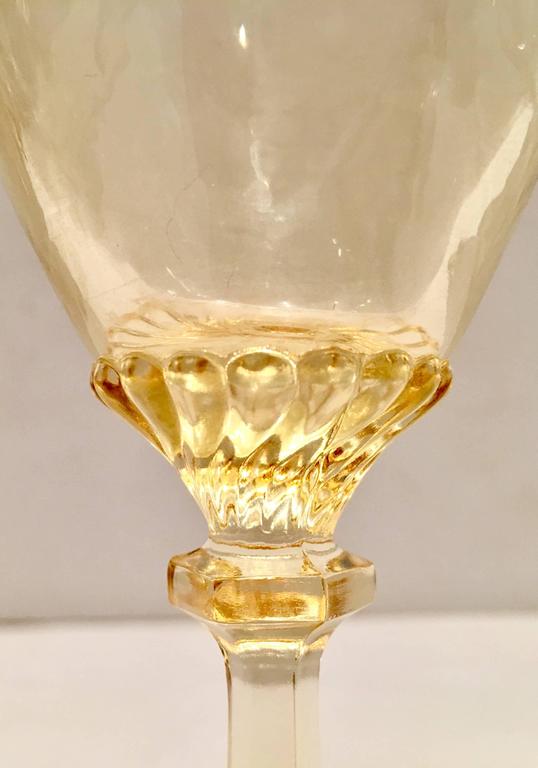 Yellow Depression Glass Cut Optic Stem Glasses S/7 at 1stDibs ...