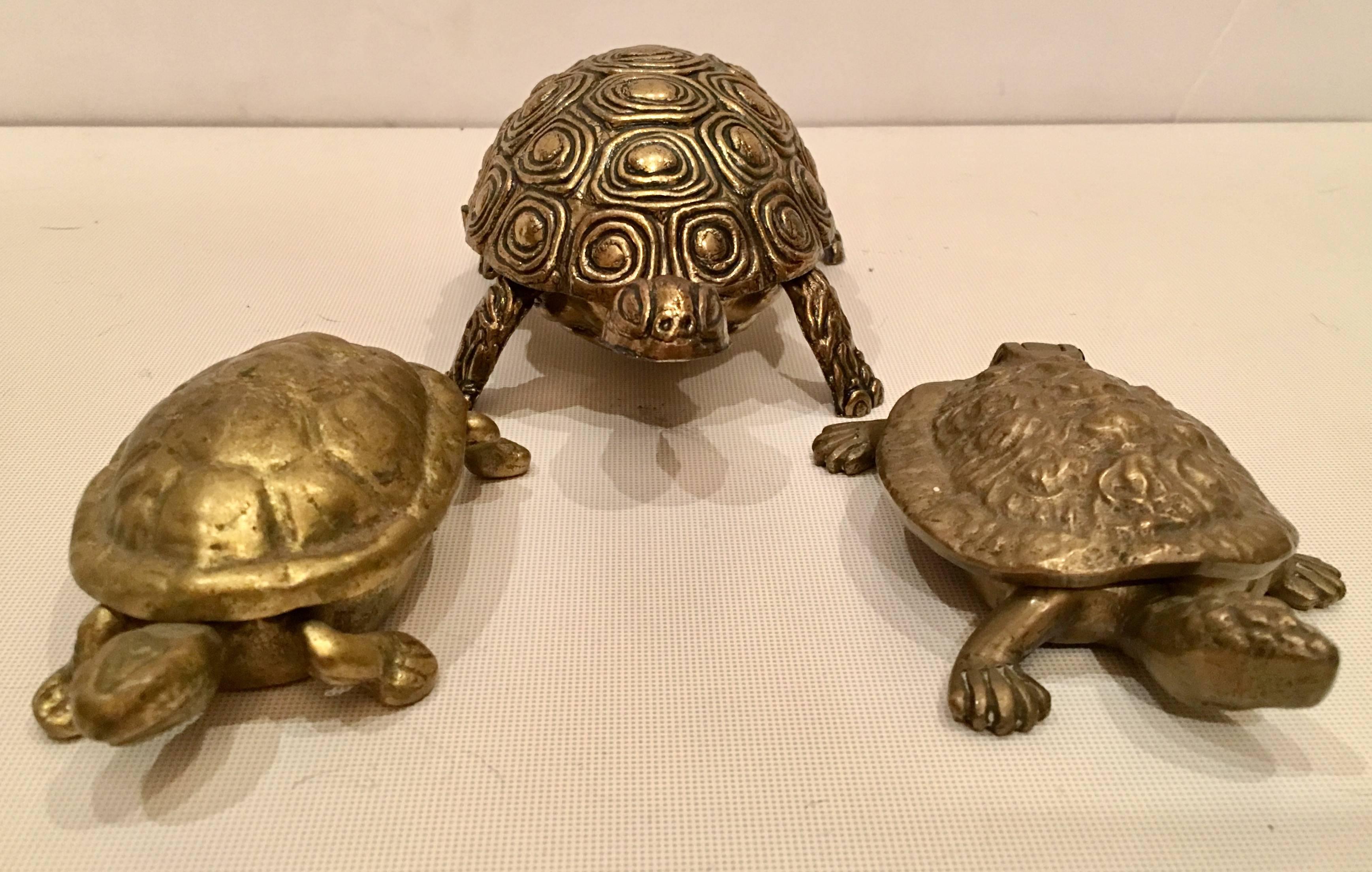 Vintage Set of Three Italian Brass Turtle Boxes at 1stDibs | brass ...