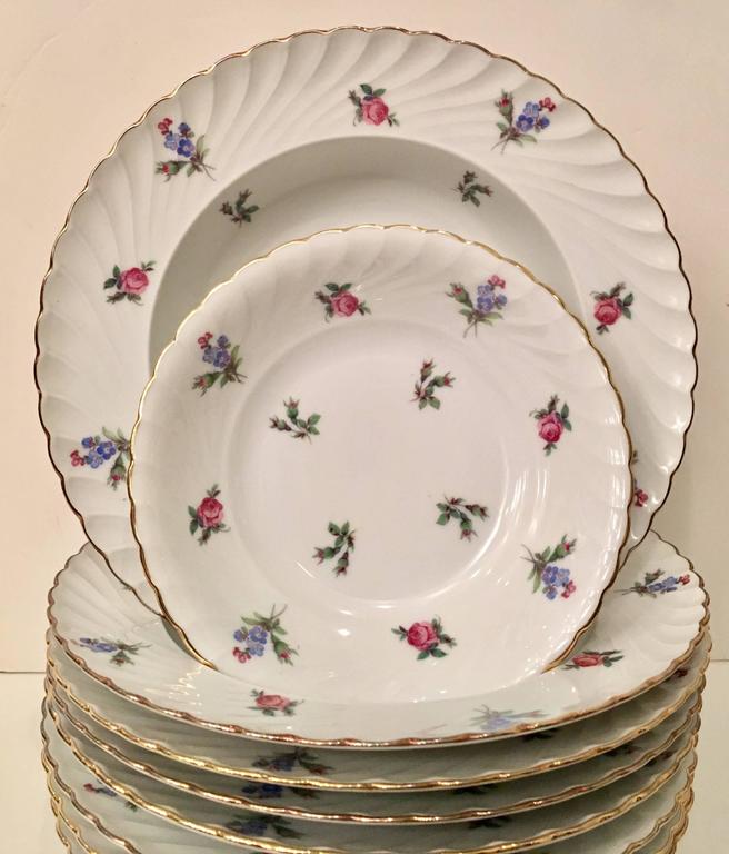 German Porcelain Dinnerware "Dresden Flowers" Set of 16 Pieces at 1stDibs