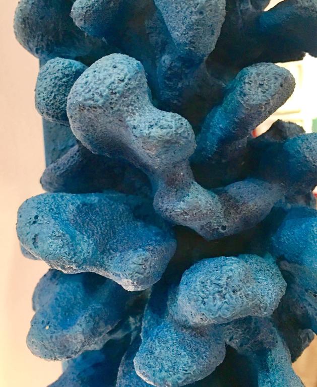 Contemporary Bright Blue Coral Wall Mirror at 1stDibs