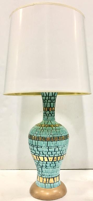 Mid-Century Modern Martz Style Ceramic Mosaic Tile Lamp For Sale at 1stdibs
