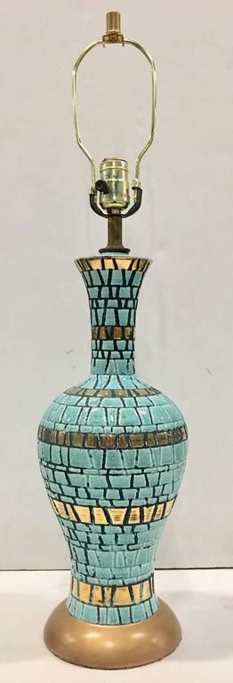 Mid-Century Modern Martz Style Ceramic Mosaic Tile Lamp For Sale at 1stdibs